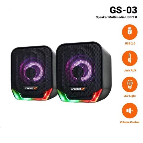 Jual Speaker PC Super BASS INBOX GS-03 MAXIMUS GS03 Gaming SPEAKER USB RGB - Centratech - Kota ...