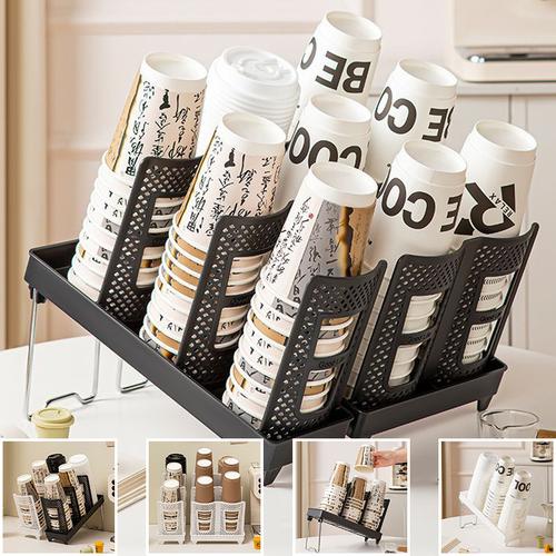 Promo Rak Cup Holder Dispenser Organizer Paper Cup Holder 6 Slot ...
