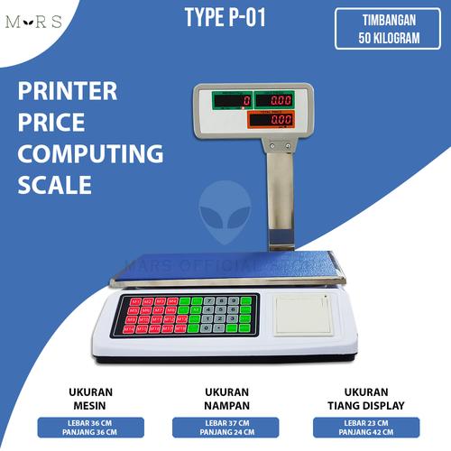 Promo PCS02 Timbangan Duduk Digital Printer 50kg / 5gr Double Display ...