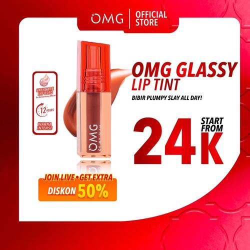 Promo [NEW SHADE!] OMG OH MY GLAM Glassy Lip Tint 2g - Lip Tint Warna Intense Tahan 12 Jam ...