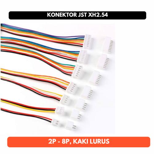 Jual JST 2P 3P 4P 5P 6P 7P 8P Connector Konektor Set XH2.54 Male Female PCB kaki Lurus kabel ...