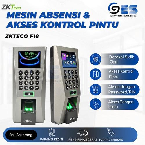 Jual Mesin Absensi Fingerprint Sidik Jari Zkteco F18 Akses Kontrol Pintu - ZKTeco F18 - Jakarta ...