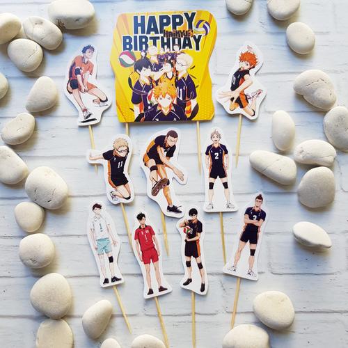 Promo Haikyuu Haikyu Anime Birthday Cake Topper Cupcake Pudding Tumpeng ...