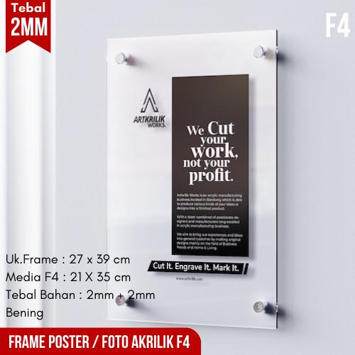 Jual Frame Bingkai Display Poster Akrilik Menu Dinding - Ukuran F4 - F4, 2MM - Kab. Cilacap ...