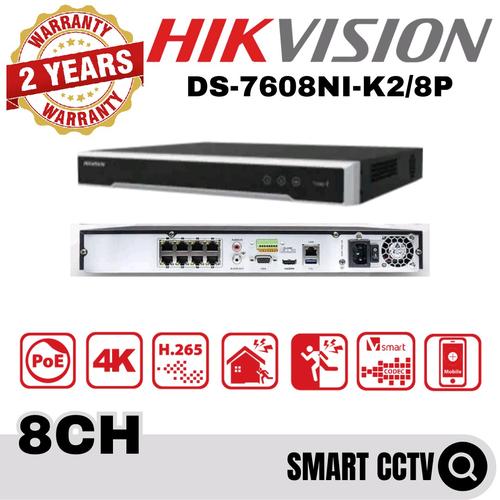 Jual NVR IP CAMERA CCTV 8CH 8MP HIKVISION DS-7608NI-K1/8P BUILT IN POE ...