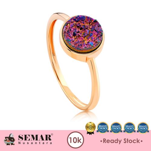 Promo Cincin Emas Amoranite Purple Tosca Round Ring Collection Gold 10K ...