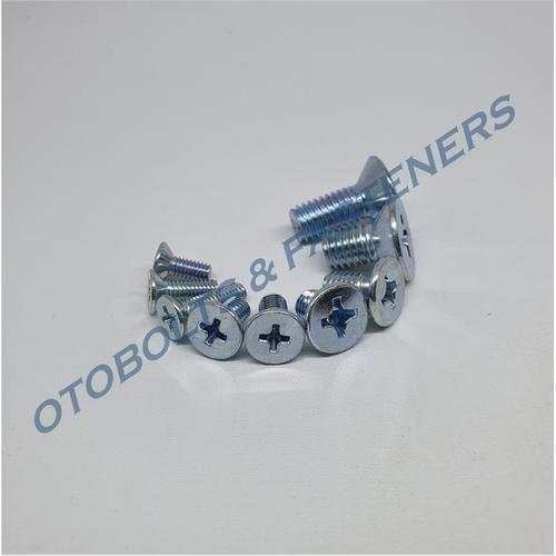 Jual [ISI 100PCS] Baut JF 5 x 12 / Baut Obeng Plus KEPALA RATA / Baut ...