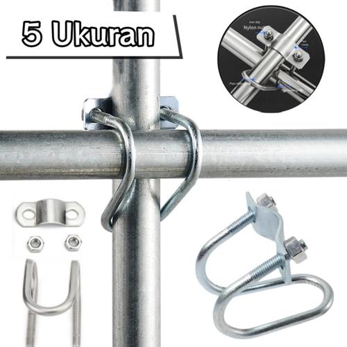 Promo Penjepit Pipa Baja M8 Double U-Shaped Cross Tube/Clamp Fastener ...