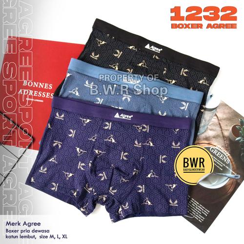 Jual [ 3pc ] CD BOXER AGREE SPORT 1232 / Celana Dalam Pria Boxer Motif ...
