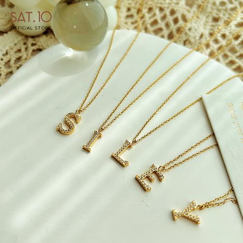 Promo SAT.10 Kalung Alfabet Berlian Penuh - Kalung Rantai 26 Huruf ...