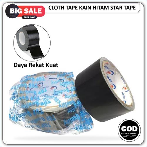 Jual CLOTH TAPE LAKBAN SOLASI ISOLASI KAIN WARNA HITAM STAR TAPE KAIN ...
