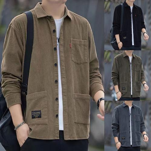 Promo KeyBoy jaket corduroy pria kerah korduroy outer cowok tebal ...