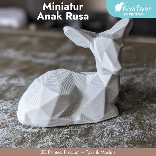 Jual Miniatur Anak Rusa Low-Poly - Patung Figur Hiasan Lucu - Hitam ...