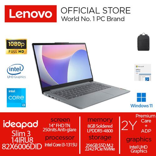 Promo Lenovo IdeaPad Slim 3 14IRU8 6DID Core i3-1315U 8GB 256GB 14" W11 ...