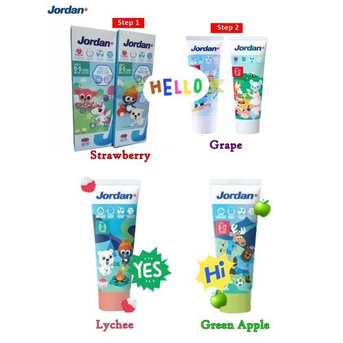 Jual JORDAN KIDS TOOTHPASTE MILK TEETH STEP 1 (0-5 YEARS) STEP 2 (6-12 ...
