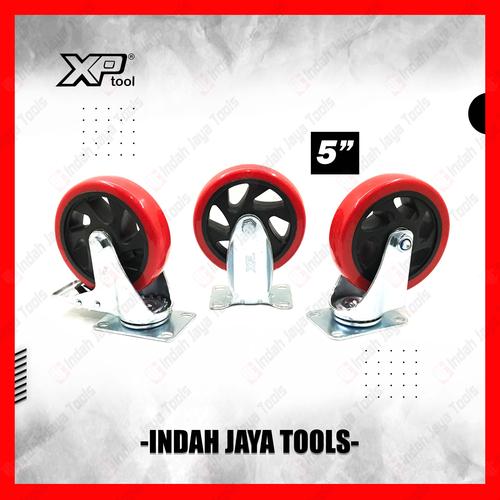 Jual XP TOOL Roda Caster 5 Inch HIDUP MATI REM Troli PVC PU MERAH - MATI - Kota Bandung - Indah ...