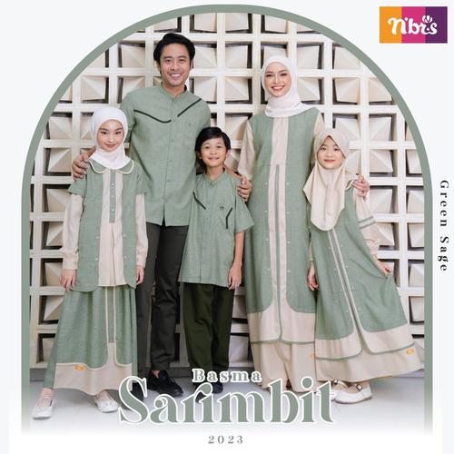 Promo COD SARIMBIT KELUARGA BASMA 2023 SAGE GREEN GAMIS KOKO ANAK DEWASA DAN REMAJA Material ...