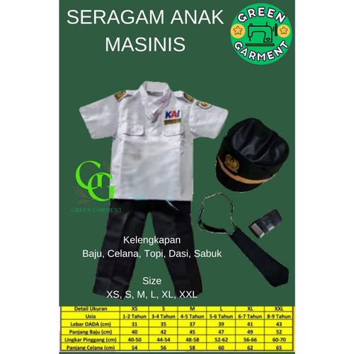 Jual LOGO TERBARU Baju profesi anak Masinis kereta api kai seragam ...