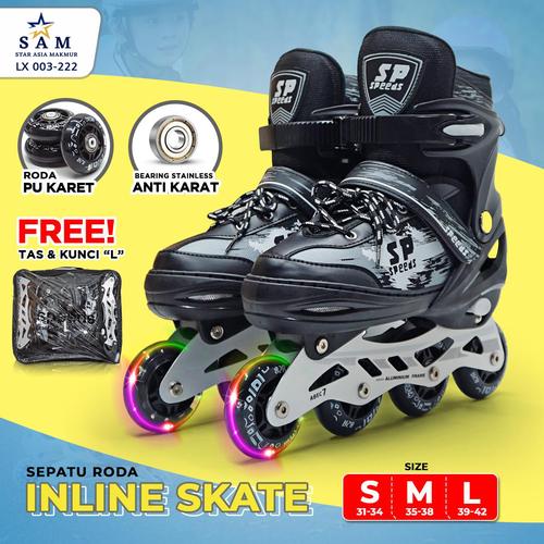 Promo Sepatu Roda Anak Remaja Dewasa Roda PU Karet Anti Karat Menyala ...