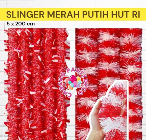 Jual Slinger MERAH PUTIH HUT RI / Tinsel Rumbai Bendera Merah Putih ...