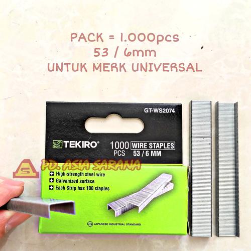Jual Refill Staples 6mm Tembak TEKIRO GT-WS2074 Isi Steples Stapler 53/ ...