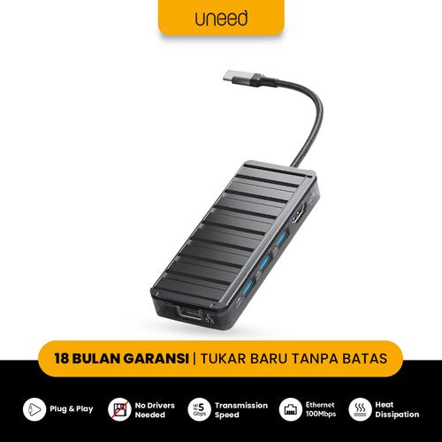 Jual UNEED Glaze USB Hub Type C PD Charging with HDMI 4K & RJ45 ...