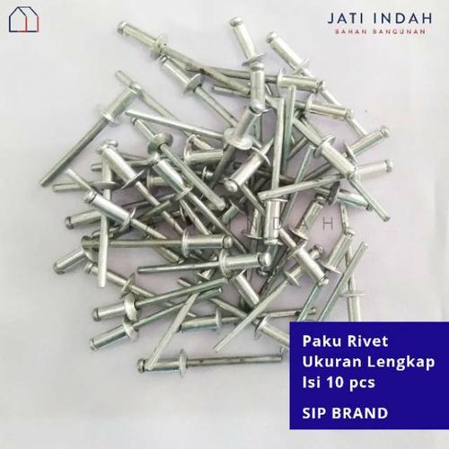 Jual (ISI 10 PCS) Paku Rivet Ukuran Lengkap SIP BRAND / Blind Rivet ...
