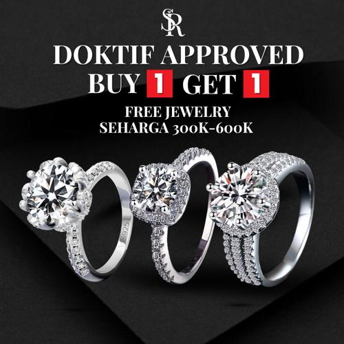Jual [DOKTIF APPROVED] BUY 1 GET 1 FREE PERHIASAN Moissanite Original ...