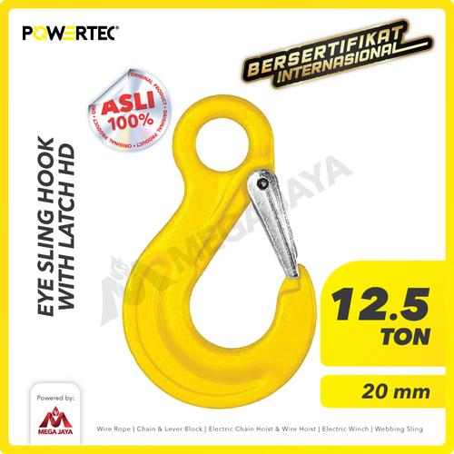 Promo POWERTEC Eye Sling Hook with Latch HD 20mm - 12.5 Ton Cicil 0% 3x - Jakarta Pusat ...