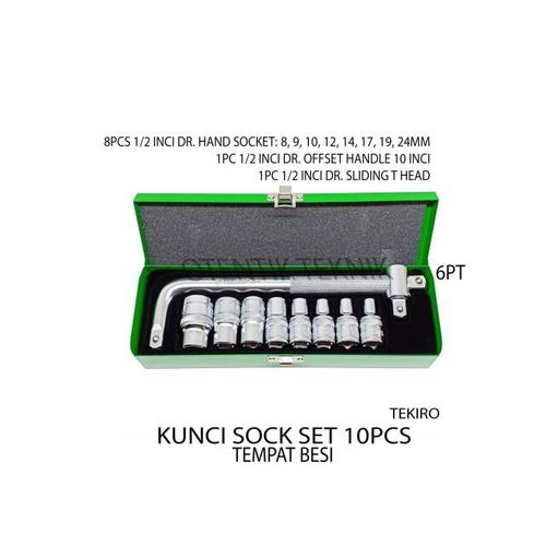 Jual TEKIRO SOCK SET 6 PT 1/2 INCH 10 PCS 8 - 24 MM BESI KUNCI SOKET - Warna - Jakarta Barat ...