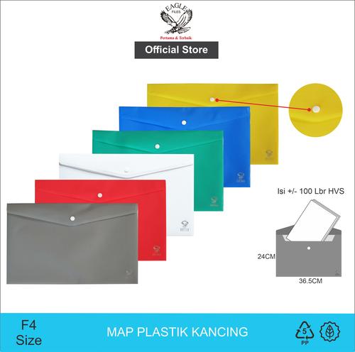 Promo EAGLE Map Plastik Kancing Opaque F4 (Folio) / Map Plastik / Map ...