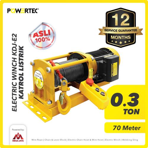Promo POWERTEC Electric Winch Hoist 300 Kg x 70 Meter 1 Phase KDJ-E2 ...