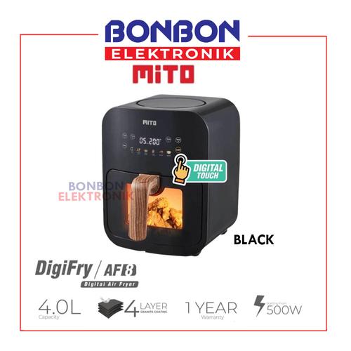 Promo MITO Air Fryer AF8 Black 4L Crystal / DigiFry AF 8 4 Liter 500W ...