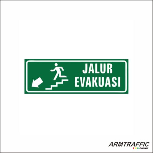 Promo SIGN TANDA RAMBU ARAH JALUR EVAKUASI 10 X 30 CM Hitam Hitam ...