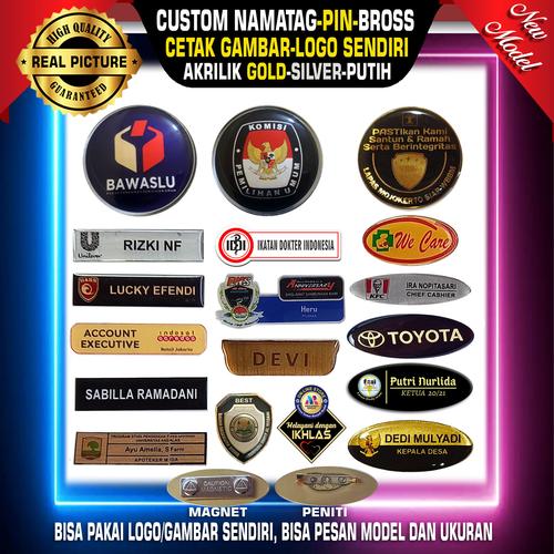 Jual Custom Bebas Ukuran Dan Bentuk Name Tag / Nama Dada / Papan Nama ...
