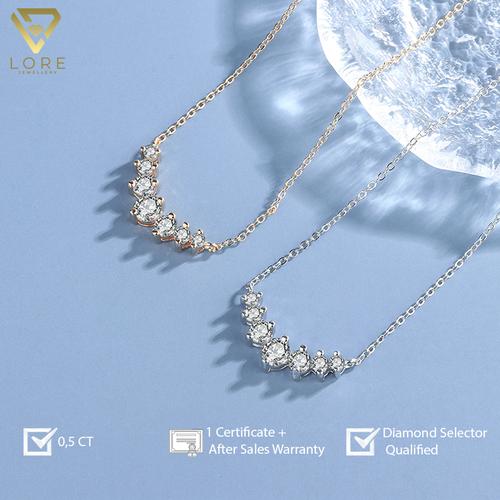 Promo Lore Jewellery - Kalung Moissanite Lapis Emas Putih 18K - Viorra Tale Silver/Gold ...