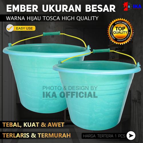 Jual Ember Plastik WARNA JUMBO BESAR & KECIL TOSCA HIJAU Ember Cor Anti Pecah | Ember Bangunan ...