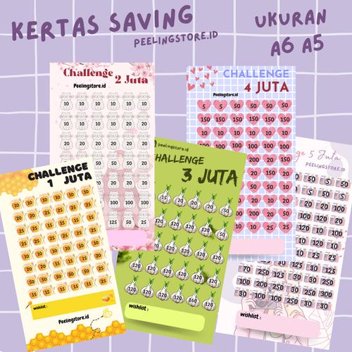 Jual KERTAS SAVING CHALLENGE ISI BINDER A6 A5 LOOSE LEAF A6 A5 TANTANGAN MENABUNG Paper ...