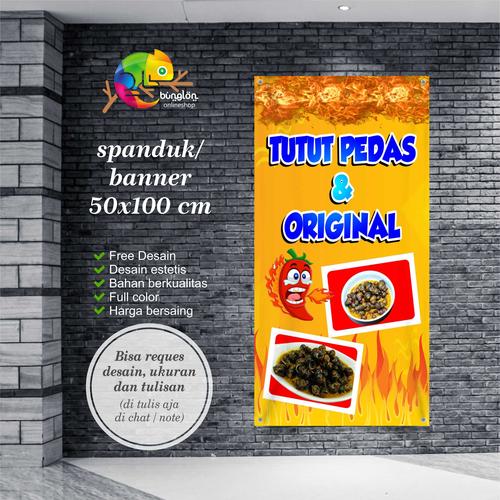 Jual Spanduk Banner 50x100 Cm Spanduk Tutut Pedas, Spanduk Kerang Ijo ...