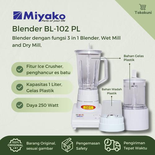 Jual Miyako Blender BL102PL / Pelumat Juicer BL-102PL Kapasitas 1 Liter ...