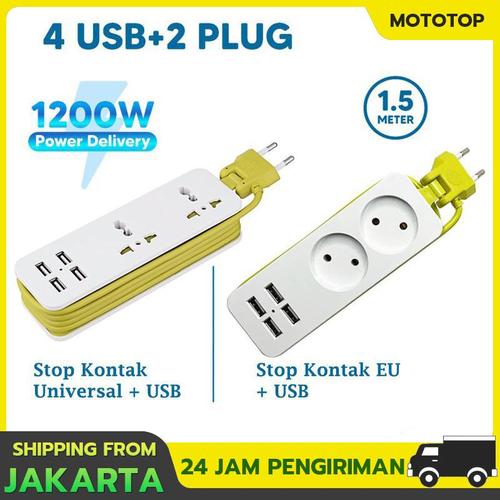 Promo 1.5M Kontak Listrik Fast Charging - Power Strip Colokan Listrik Universal Portable Stop ...