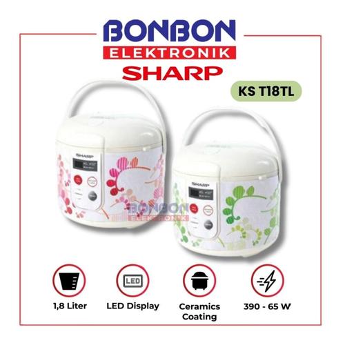 Jual SHARP Rice Cooker 1.8 Liter KS T18TL / KST18TL / KS-T18TL-GR/RD/ST ...