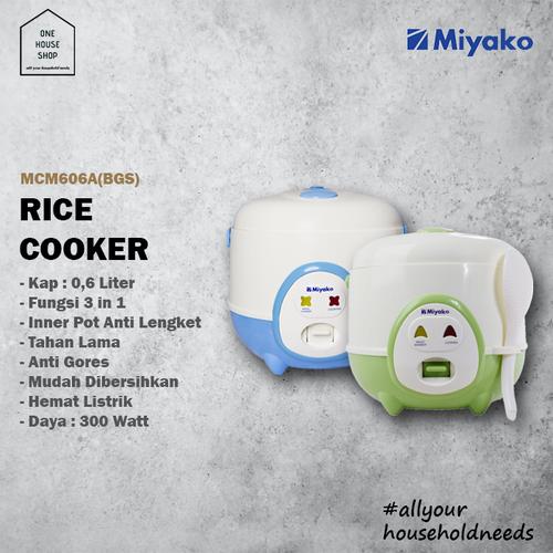 Jual Mini Rice Cooker Miyako Magic Com 0,6 Liter MCM606A MCM606ABGS ...