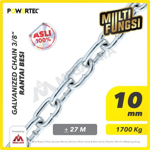 Promo POWERTEC Rantai Besi Galvanis 3/8" - 10mm Galvanized Chain ...