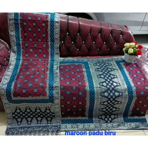Jual Songket palembang bunga cina (tenun mesin) - Merah Padu Hijau ...