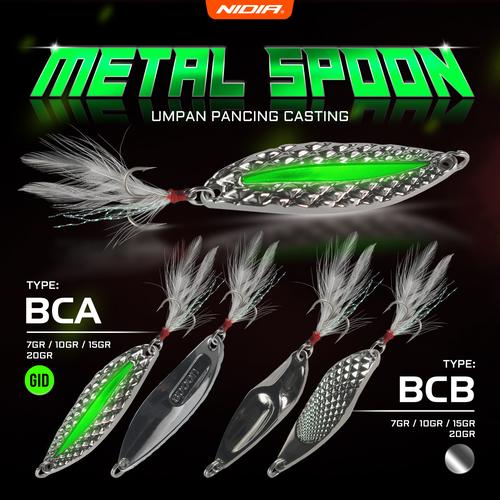 Jual Umpan Pancing Casting - Metal Spoon Lure GID 7gr - 10gr - 15gr ...