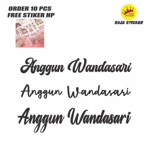 Jual Stiker Custom Nama Latin Ukuran 12 x 2 cm - Pilihan Warna: Hitam ...