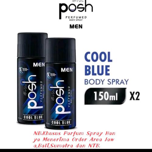 Jual Posh Body Spray Men Cool Blue 150ml x 2pc - Kota Kediri ...