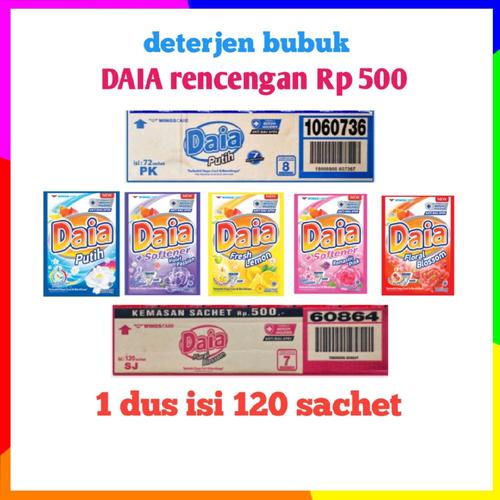 Jual detergen bubuk daia renceng Rp 500/sachet 1 dus Merah Putih Pink ...