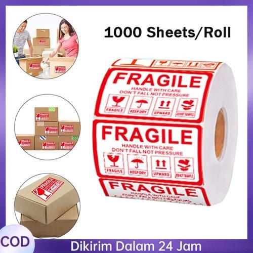 Jual 1000pcs Sticker Label Fragile Lakban Fragile Merah Fragile ...